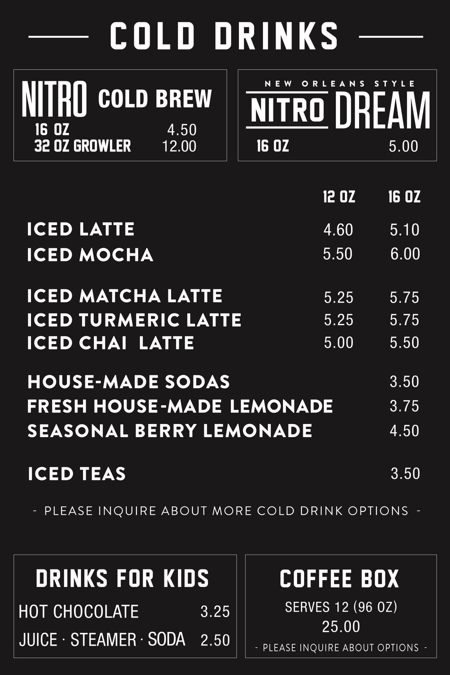 Menus#N#– Avid Coffee